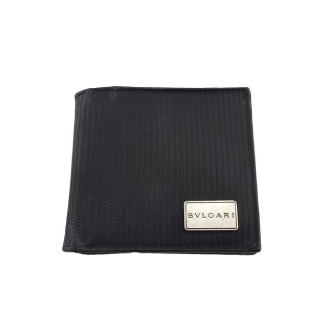 【BIGお買い物ラリー★30%OFFセール中】ブルガリ BVLGARI 二つ折り財布ミレリゲ ロゴプレート ブラック レディース 中古