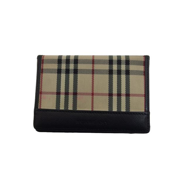 【BIGお買い物ラリー★30%OFFセール中】バーバリー BURBERRY パスケースチェック ベージュ ブラック レッド レディース 中古