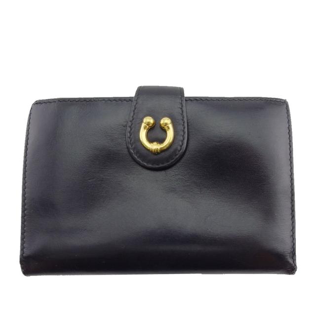 【BIGお買い物ラリー★30%OFFセール中】グッチ GUCCI 二つ折り財布ホースシュー オールドグッチ ブラック レディース 中古