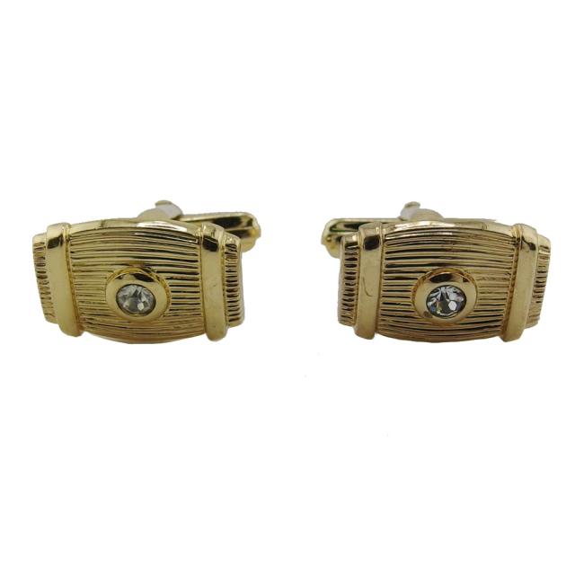 【X'masセール★30%OFF】ディオール Dior カフス ゴールド×クリスタルラインストーン レディース 中古