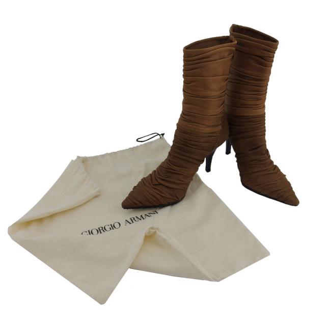【BIGお買い物ラリー★30%OFFセール中】アルマーニ ARMANI ブーツ ブラウン レディース 中古