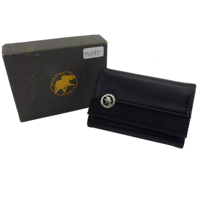 【BIGお買い物ラリー★30%OFFセール中】ハンティングワールド HUNTING WORLD キーケース ブラック×シルバー レディース 中古