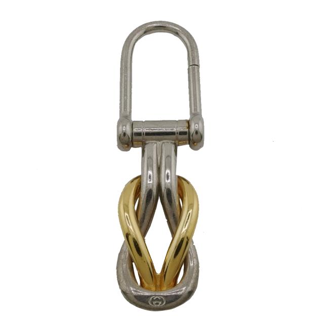 【BIGお買い物ラリー★30%OFFセール中】グッチ GUCCI キーリング シルバー×ゴールド レディース 中古