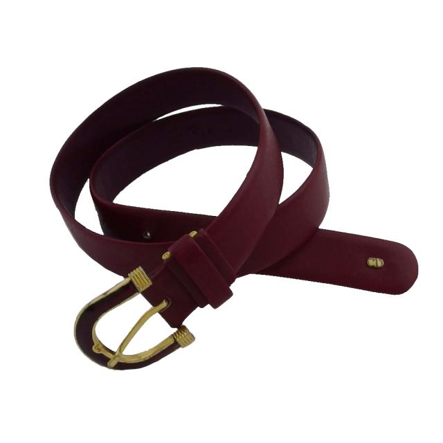 【BIGお買い物ラリー★30%OFFセール中】ディオール Dior ベルト ボルドー×ゴールド レディース 中古