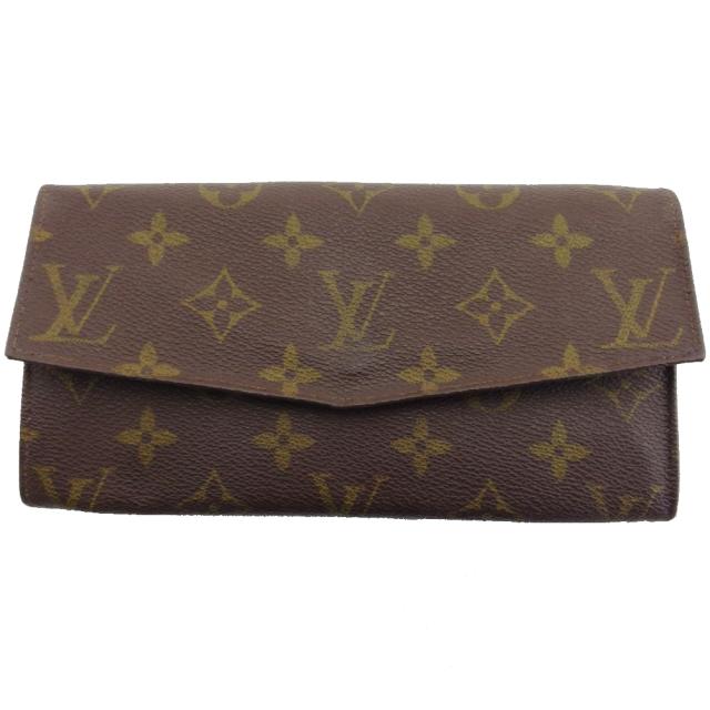 【X'masセール★30%OFF】ルイ・ヴィトン LOUIS VUITTON 長財布モノグラム ポシェットポルトモネクレディ ブラウン×ベージュ レディース 中古