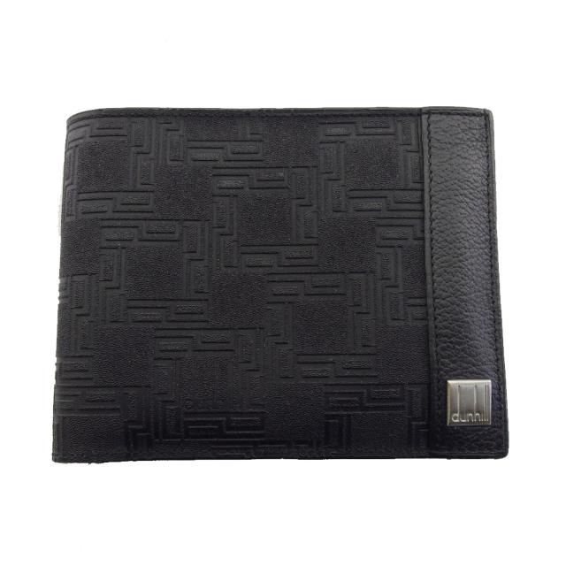【BIGお買い物ラリー★30%OFFセール中】ダンヒル Dunhill 二つ折り財布ディーエイト ディーエイト ブラック×シルバー レディース 中古