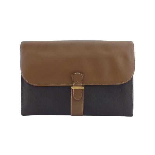 【BIGお買い物ラリー★30%OFFセール中】ダンヒル Dunhill ビジネスバッグヘリンボーン グレー 灰色 ブラウン レディース 中古