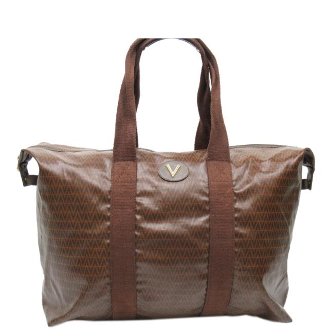 【BIGお買い物ラリー★30%OFFセール中】マリオ・ヴァレンティノ MARIO VALENTINO ボストンバッグVマーク ブラウン レディース 中古