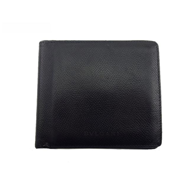 【X'masセール★30%OFF】ブルガリ BVLGARI 二つ折り財布 ブラック レディース 中古