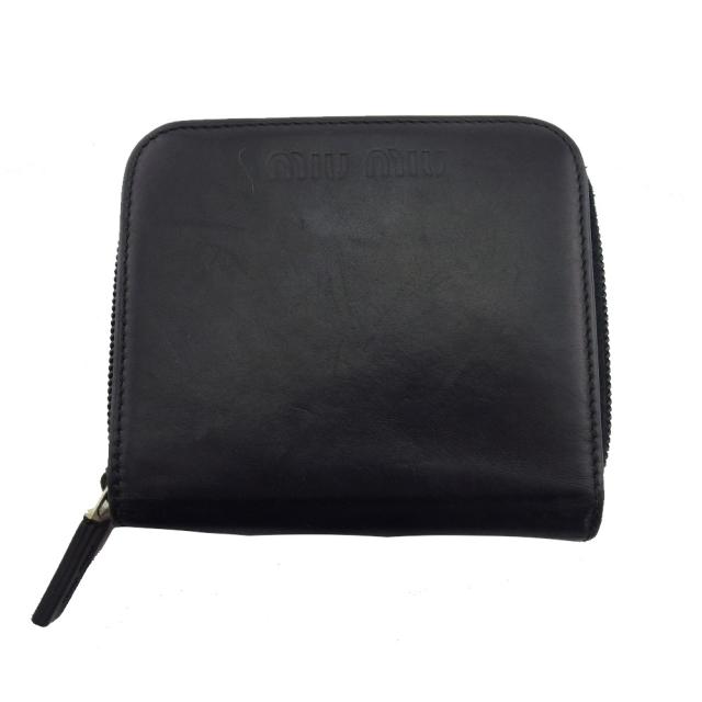 【BIGお買い物ラリー★30%OFFセール中】ミュウミュウ MIUMIU 長財布 ブラック レディース 中古