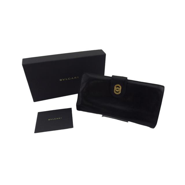 【BIGお買い物ラリー★30%OFFセール中】ブルガリ BVLGARI 長財布ドッピオトンド ブラック レディース 中古