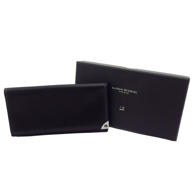 【BIGお買い物ラリー★30%OFFセール中】ダンヒル Dunhill 札入れ ブラック×シルバー レディース 中古