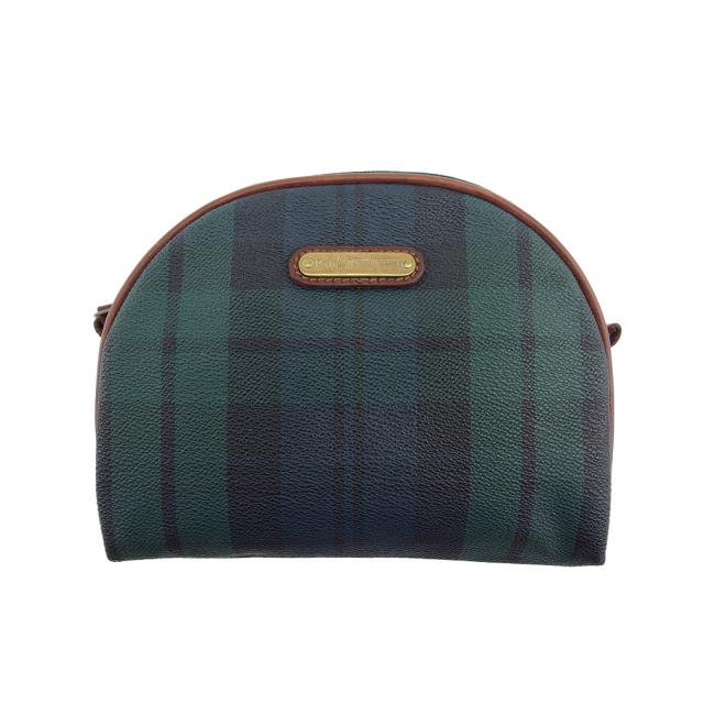【BIGお買い物ラリー★30%OFFセール中】ポロ・ラルフローレン POLO RALPH LAUREN ポーチチェック グリーン ネイビー ブラウン レディース 中古