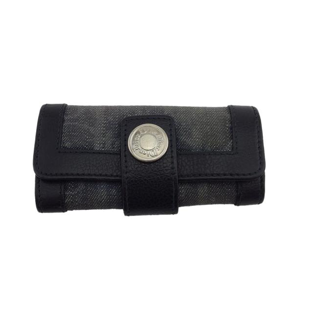 【X'masセール★30%OFF】ディオール Dior キーケーストロッター ネイビー グレー 灰色 レディース 中古
