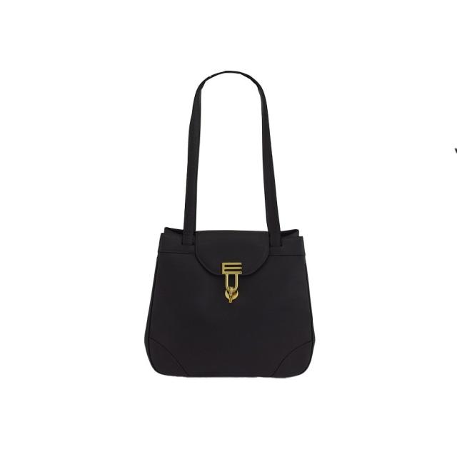 【BIGお買い物ラリー★30%OFFセール中】エトロ ETRO ショルダーバッグEマーク グレー 灰色 レディース 中古