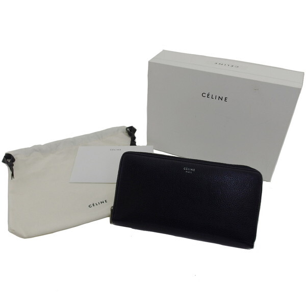 【BIGお買い物ラリー★30%OFFセール中】セリーヌ CELINE 長財布 ブラック レディース 中古