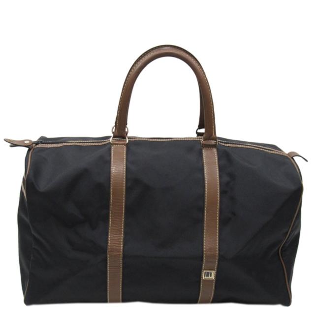 【BIGお買い物ラリー★30%OFFセール中】ダンヒル Dunhill ボストンバッグロゴプレート ブラック ブラウン レディース 中古