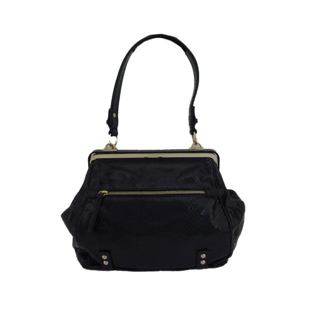 【BIGお買い物ラリー★30%OFFセール中】マックスマーラ MAX MARA ショルダーバッグパイソン ブラック レディース 中古