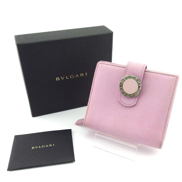 【BIGお買い物ラリー★30%OFFセール中】ブルガリ BVLGARI 二つ折り財布コローレ ピンク レディース 中古
