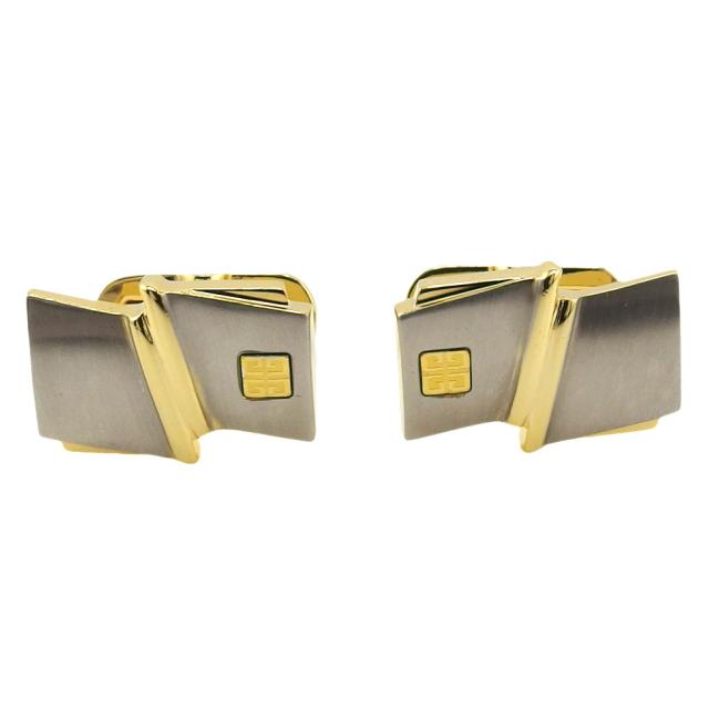 【BIGお買い物ラリー★30%OFFセール中】ジバンシィ GIVENCHY カフス4Gロゴ スウィヴル式 ゴールド シルバー レディース 中古