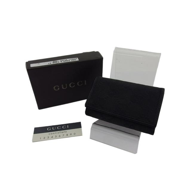 【BIGお買い物ラリー★30%OFFセール中】グッチ GUCCI キーケースGGキャンバス ブラック レディース 中古