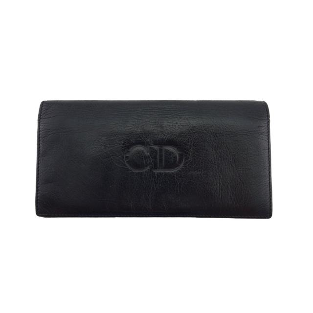 【X'masセール★30%OFF】クリスチャンディオール Christian Dior 長財布 ブラック レディース 中古