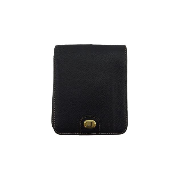 【X'masセール★30%OFF】ダンヒル Dunhill 札入れ ブラック×ゴールド レディース 中古
