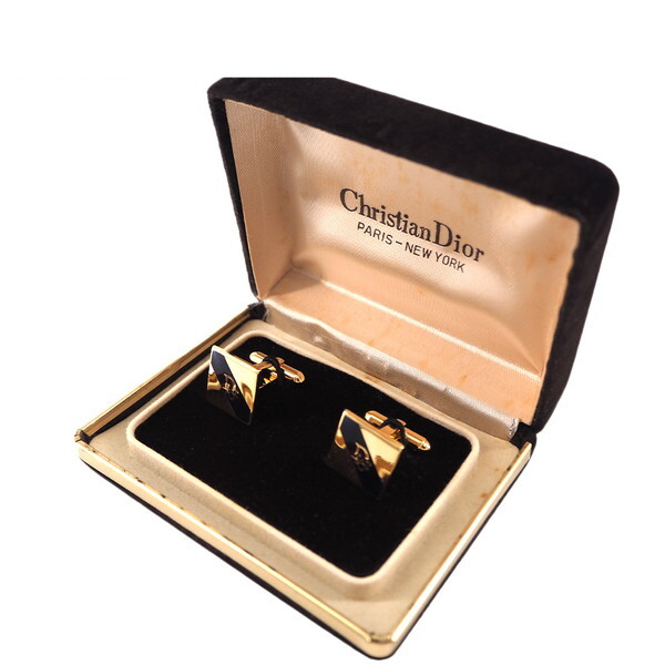 【BIGお買い物ラリー★30%OFFセール中】ディオール Dior カフス ゴールド×ブラック レディース 中古