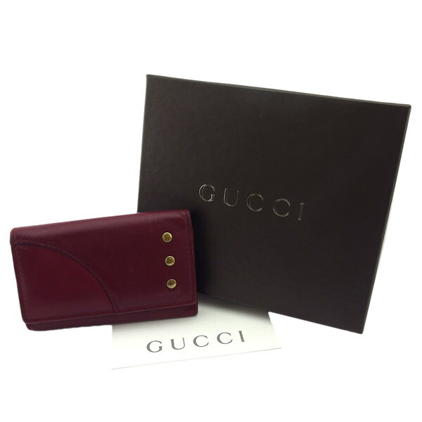 【BIGお買い物ラリー★30%OFFセール中】グッチ GUCCI キーケース ボルドー レディース 中古