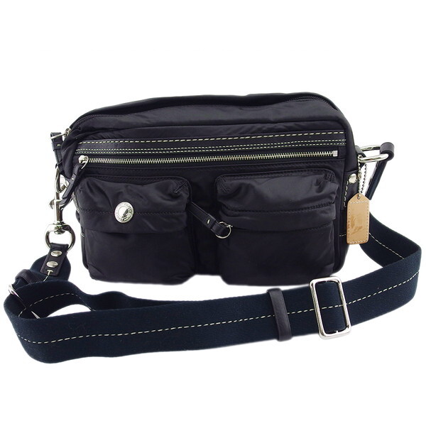 【BIGお買い物ラリー★30%OFFセール中】コーチ COACH ショルダーバッグ ブラック×ネービー×シルバー×シアン レディース 中古