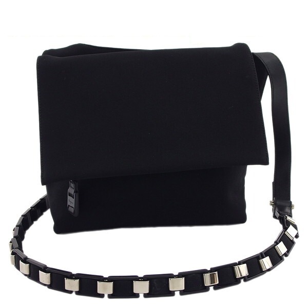 【X'masセール★30%OFF】サルヴァトーレフェラガモ Salvatore Ferragamo ショルダーバッグ ブラック×シルバー レディース 中古