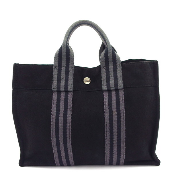 【BIGお買い物ラリー★30%OFFセール中】エルメス HERMES トートバッグ フールトゥPM ブラック×グレー レディース 中古