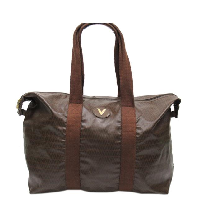 【BIGお買い物ラリー★30%OFFセール中】マリオ・ヴァレンティノ MARIO VALENTINO ボストンバッグVマーク ブラウン レディース 中古