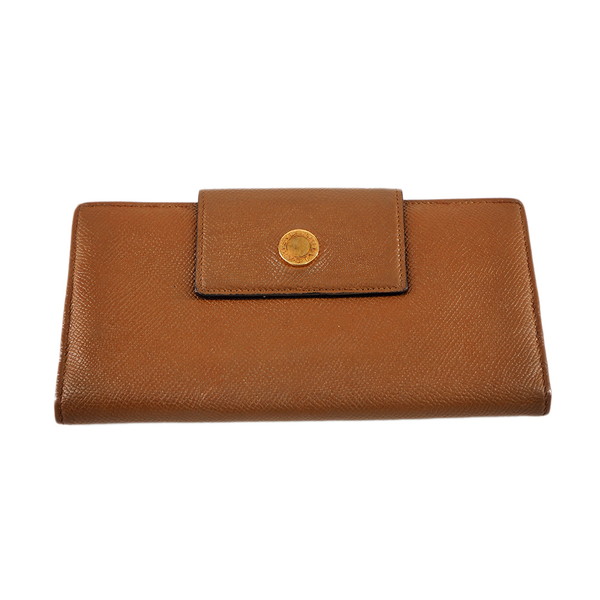 【X'masセール★30%OFF】ブルガリ BVLGARI 長財布クラシコ ロゴボタン ブラウン レディース 中古