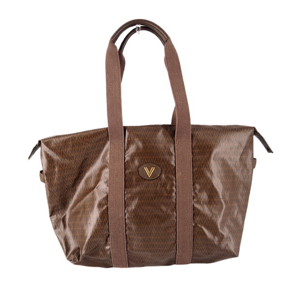 【BIGお買い物ラリー★30%OFFセール中】マリオ・ヴァレンティノ MARIO VALENTINO ボストンバッグVマーク ブラウン レディース 中古