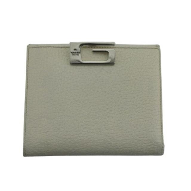 【BIGお買い物ラリー★30%OFFセール中】グッチ GUCCI 二つ折り財布 アイボリー レディース 中古