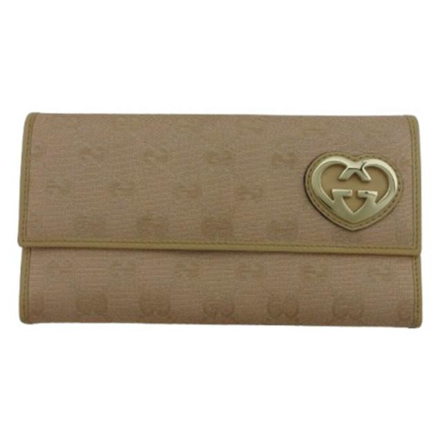 【X'masセール★30%OFF】グッチ GUCCI 長財布GGキャンバス ピンクベージュ レディース 中古
