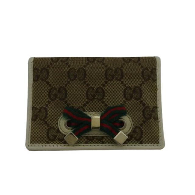 【BIGお買い物ラリー★30%OFFセール中】グッチ GUCCI パスケースGGキャンバス プリンシー ベージュ レディース 中古