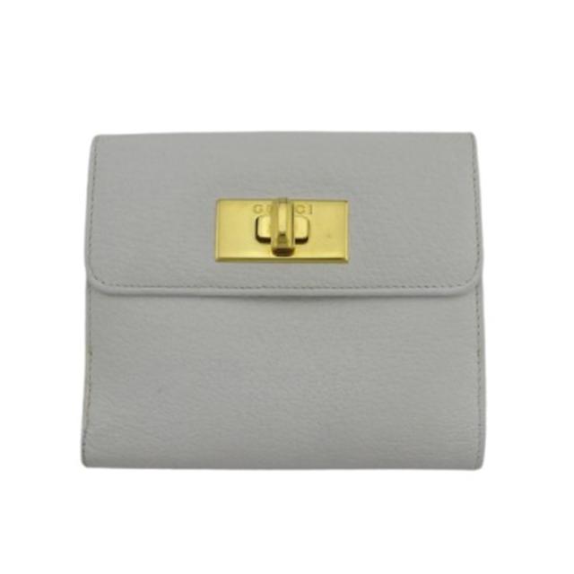 【BIGお買い物ラリー★30%OFFセール中】グッチ GUCCI 二つ折り財布 ホワイト レディース 中古