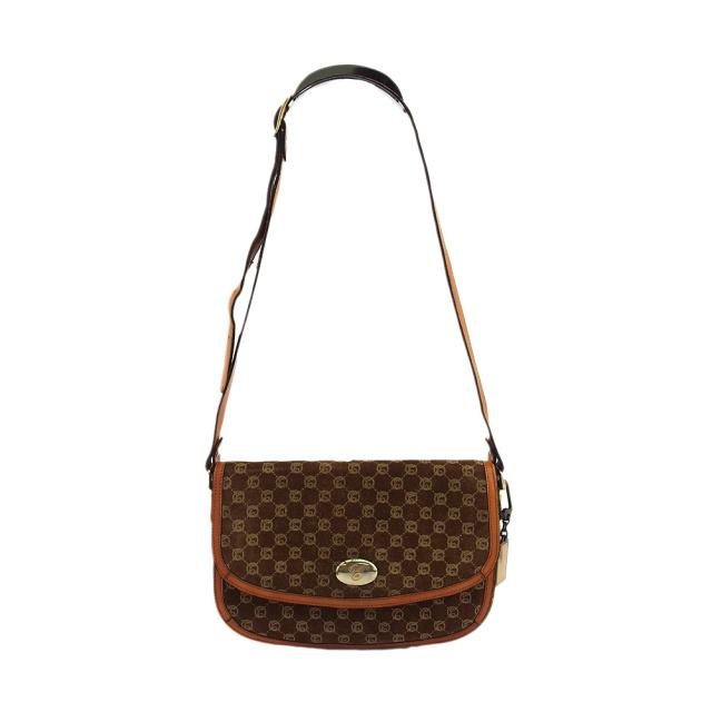 【BIGお買い物ラリー★30%OFFセール中】セレクション SELLECTION ショルダーバッグ総柄 ブラウン ベージュ レディース 中古