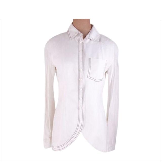 【BIGお買い物ラリー★30%OFFセール中】クリスチャンディオール Christian Dior その他アウターステッチ入り ♯USA6サイズ シングル ホワイト レーヨン サイズ38 レディース 中古