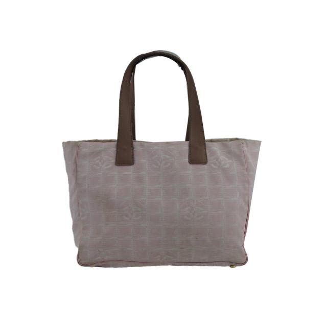 【BIGお買い物ラリー★30%OFFセール中】シャネル CHANEL トートバッグココマーク ニュートラベル ピンク×ブラウン レディース 中古