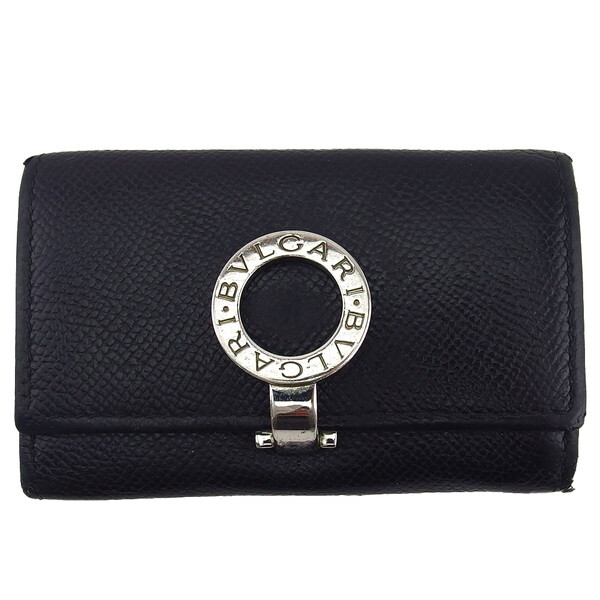 【BIGお買い物ラリー★30%OFFセール中】ブルガリ BVLGARI キーケースブルガリブルガリ ブラック×シルバー レディース 中古