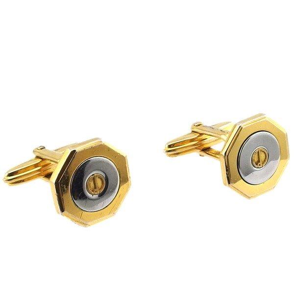 【X'masセール★30%OFF】ダンヒル Dunhill カフス ゴールド×シルバー レディース 中古