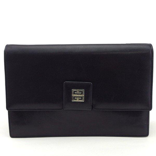 【BIGお買い物ラリー★30%OFFセール中】ジバンシィ GIVENCHY クラッチバッグ ブラック×ゴールド レディース 中古