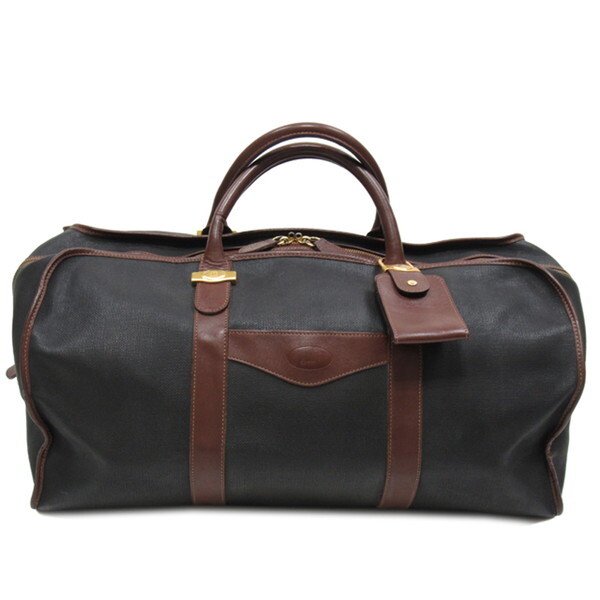 【BIGお買い物ラリー★30%OFFセール中】ダンヒル Dunhill ボストンバッグヘリンボーン ブラック ブラウン レディース 中古