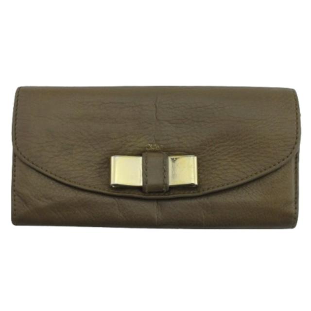 【X'masセール★30%OFF】クロエ Chloe 長財布リボンモチーフ レディース 中古