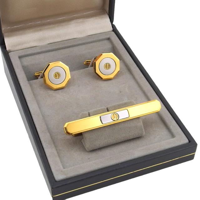 【X'masセール★30%OFF】ダンヒル Dunhill カフス ゴールド×シルバー レディース 中古