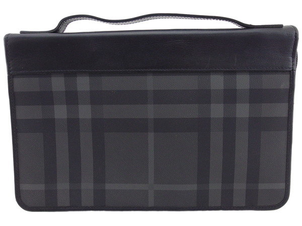【BIGお買い物ラリー★30%OFFセール中】バーバリー BURBERRY クラッチバッグノバチェック ブラック レディース 中古