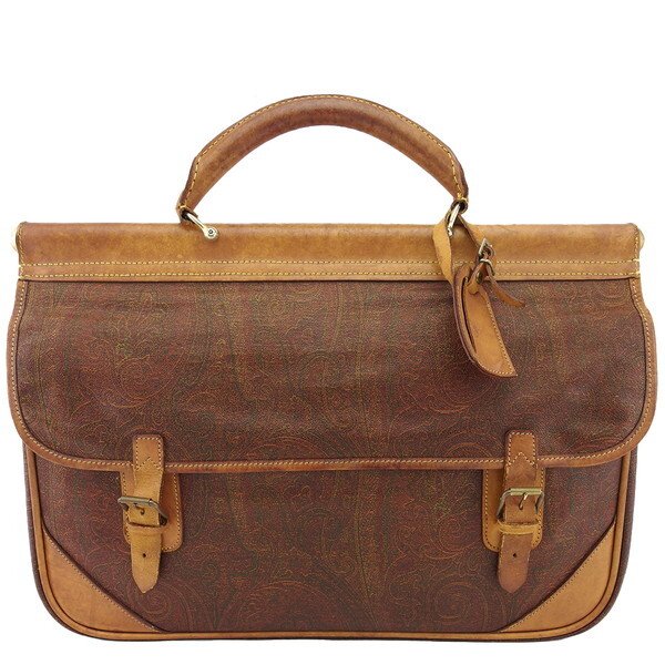 【BIGお買い物ラリー★30%OFFセール中】エトロ ETRO ボストンバッグペイズリー ブラウン系ペイズリー柄×ブラウン×ゴールド レディース 中古